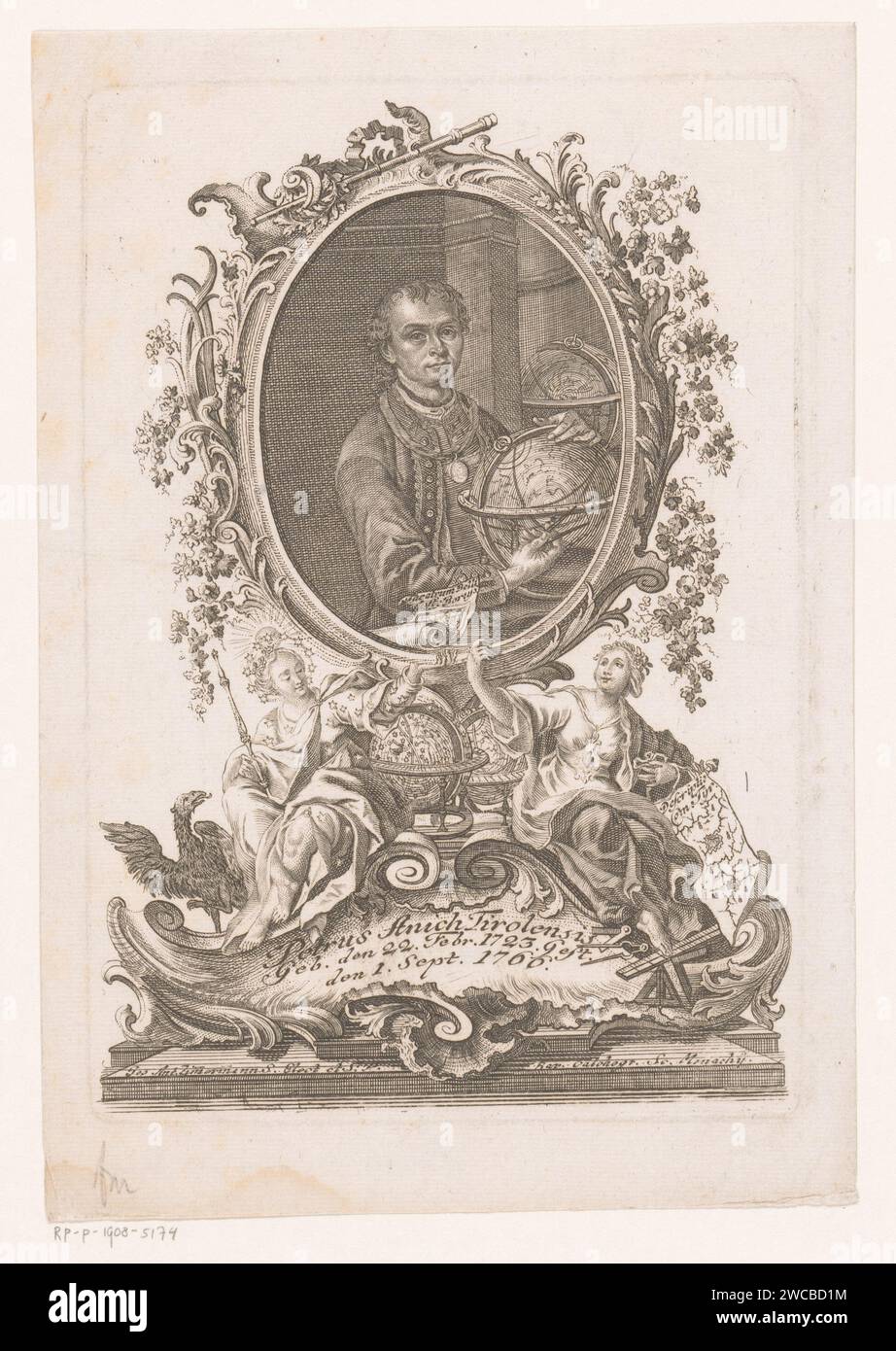 Portrait van Peter Anich, Joseph Anton Zimmermann, 1766 - 1797 print ...