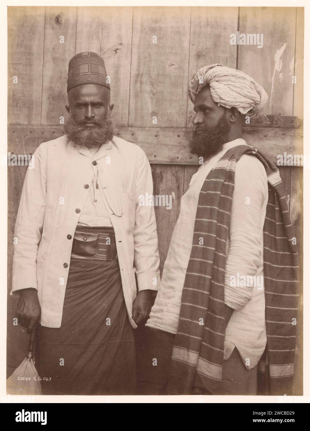 Portrait of two unknown men from the Sri Lankan Moors community, W.L.H ...