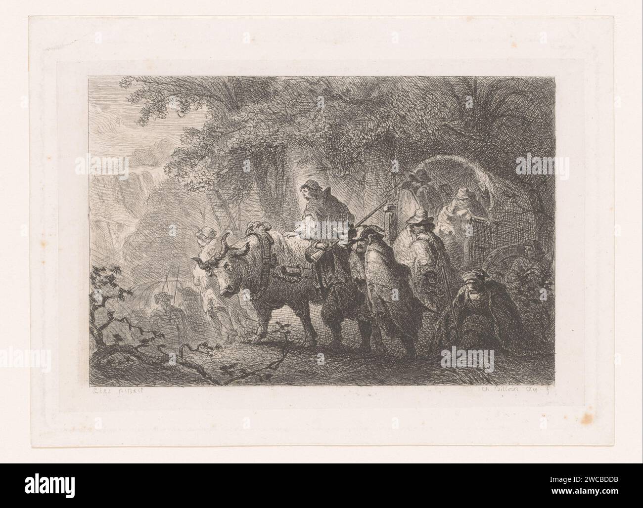 Traveling Troop with Ossenwagen, Charles Billoin, After Joseph Lies ...