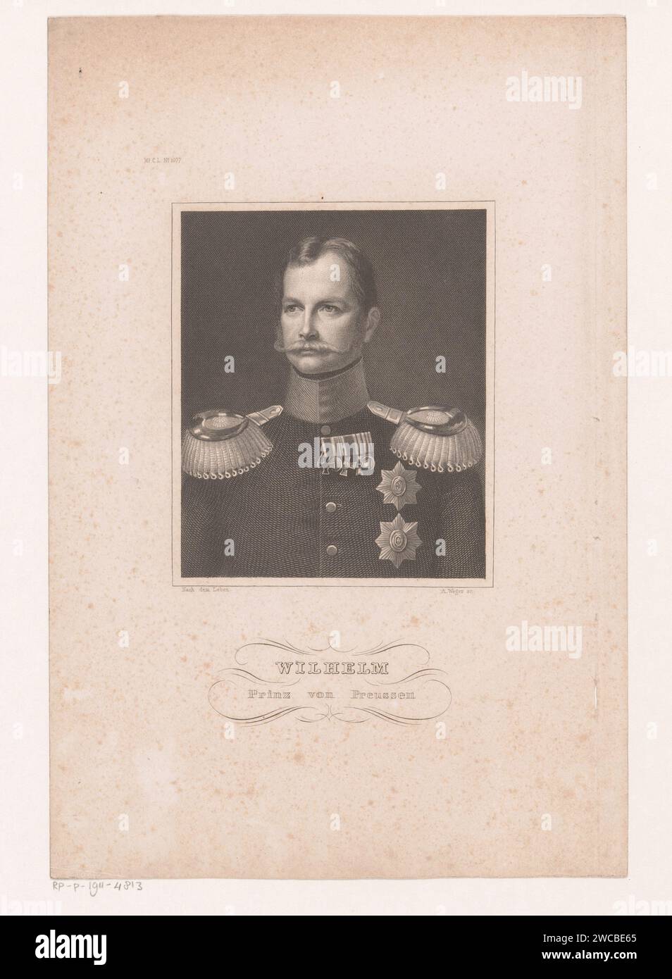 Portrait of Wilhelm I, Emperor of Germany, August Weger, 1849 - 1855 ...