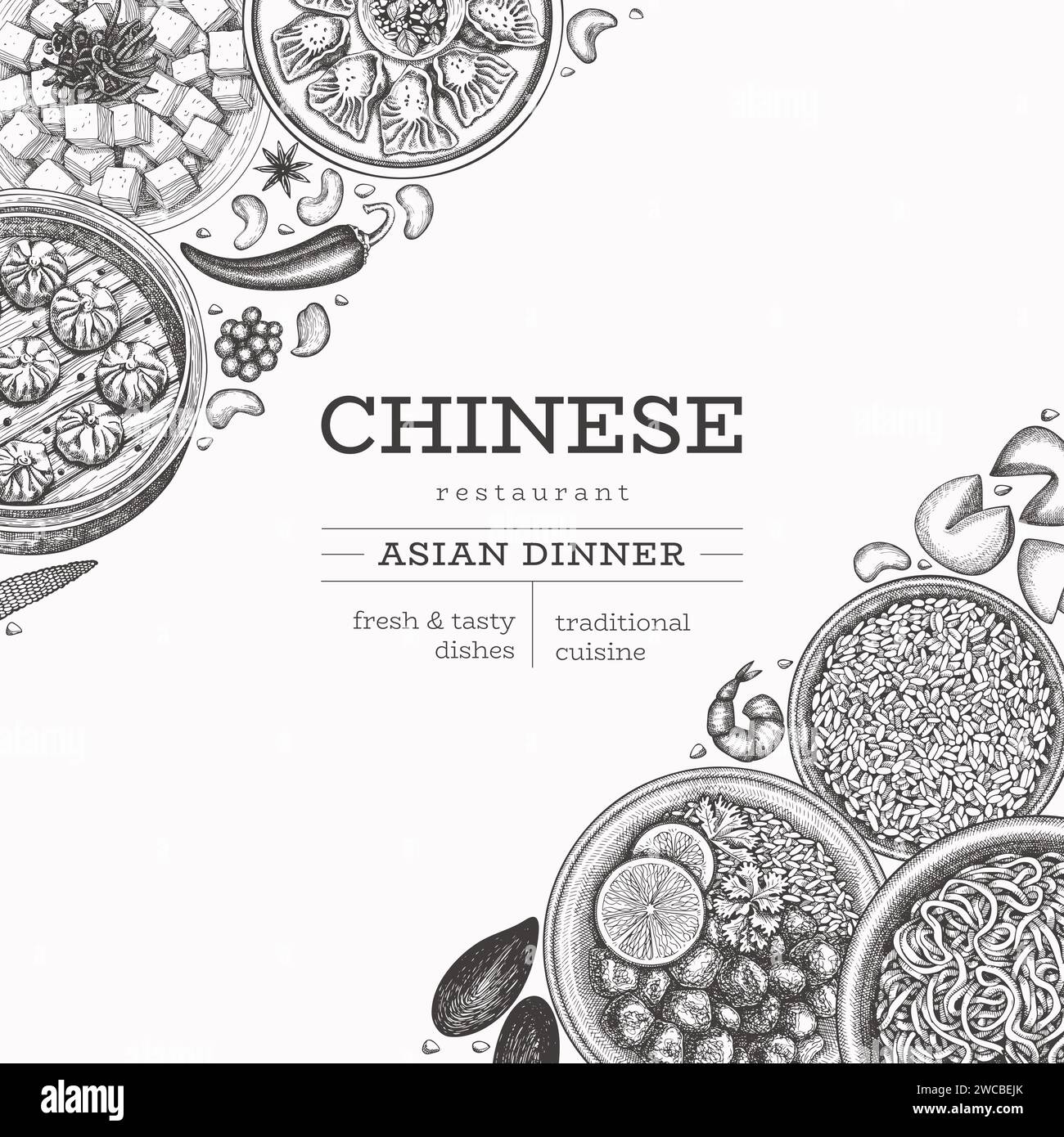 Chinese Food Menu Cover Design
