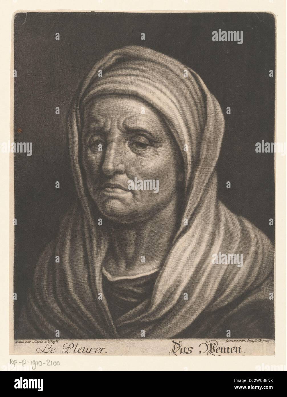 Crying Woman, August Hermann Jakob Degmair, After Hieronymus Lapis ...
