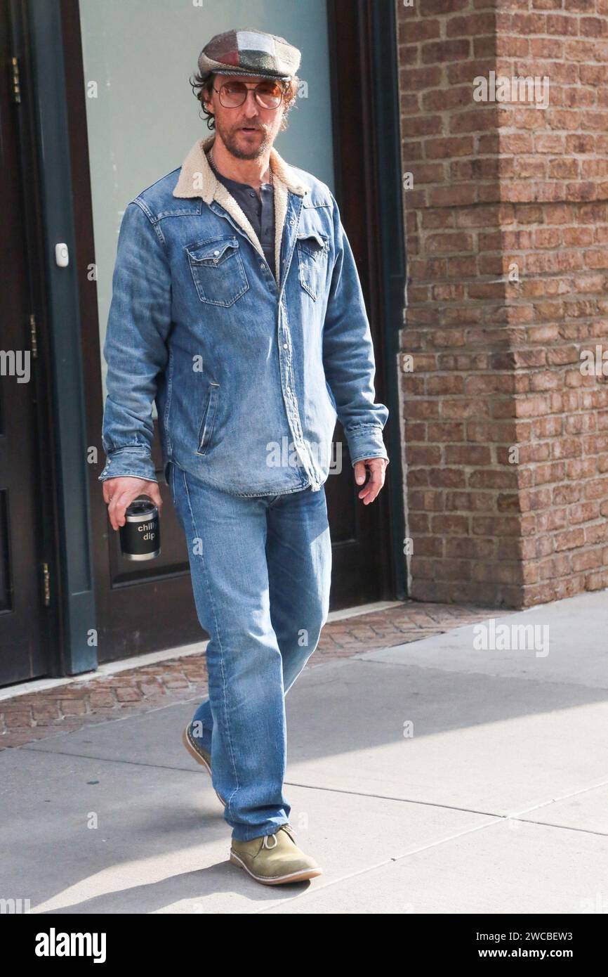 Matthew McConaughey spotted wearing in double denim while out and about ...