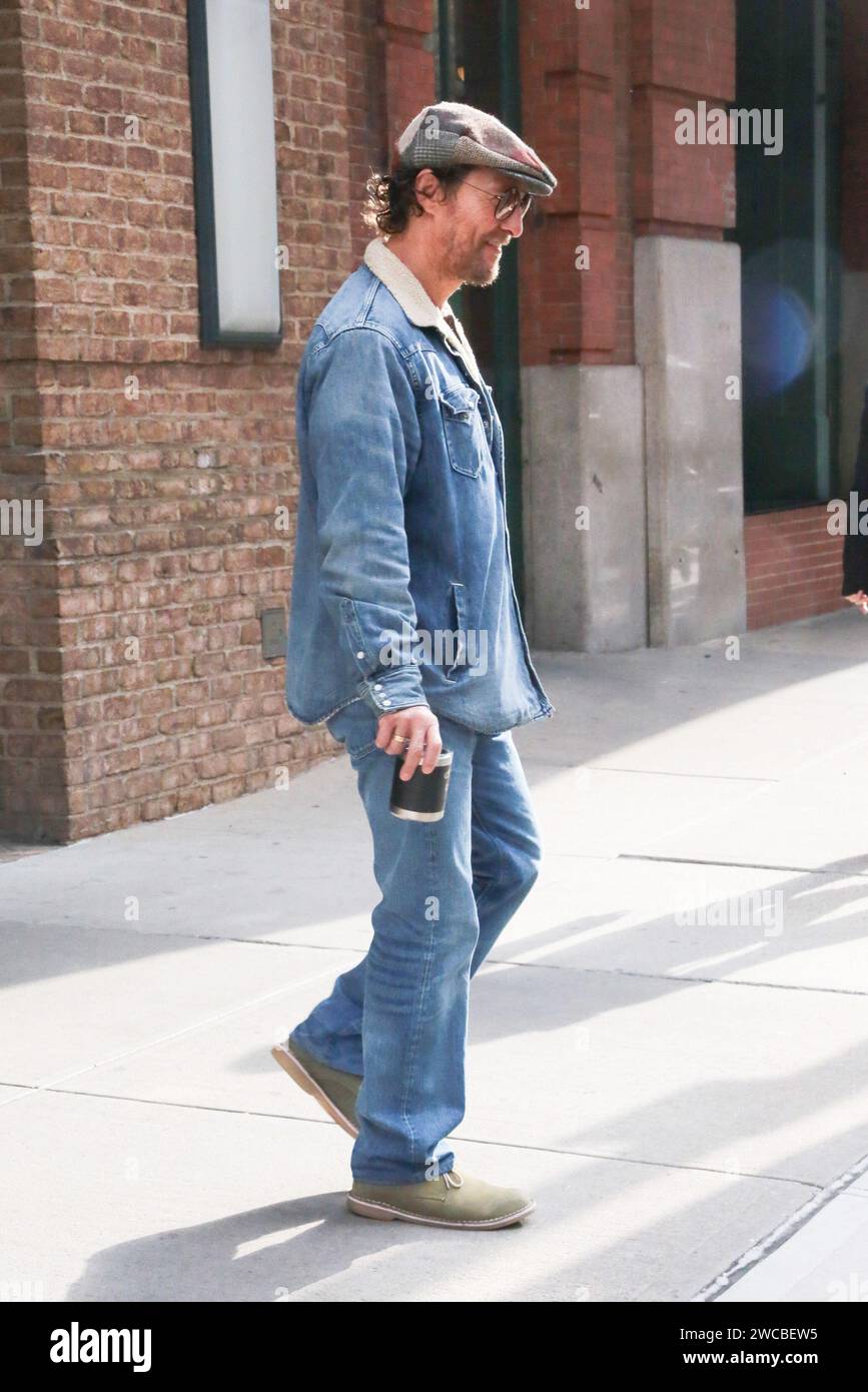 Matthew McConaughey spotted wearing in double denim while out and about ...