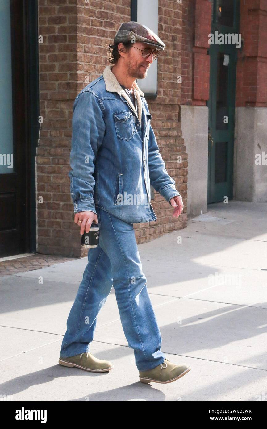 Matthew McConaughey spotted wearing in double denim while out and about ...