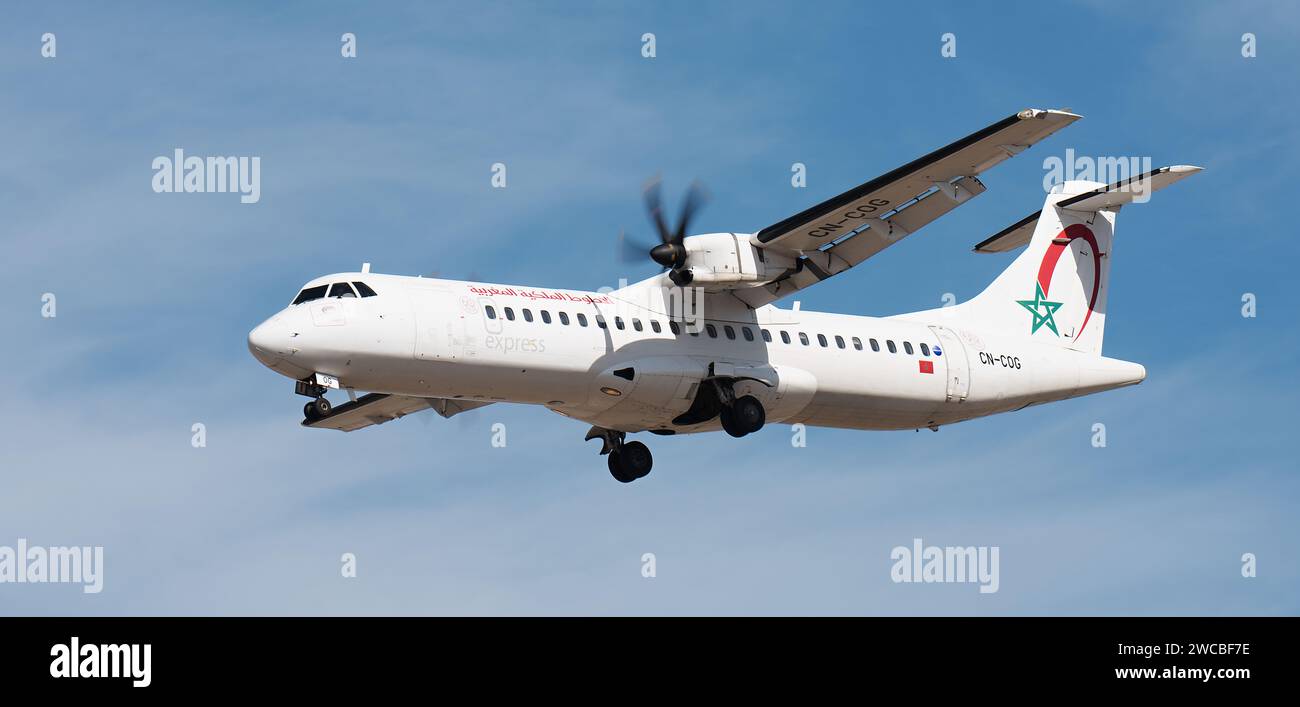Tenerife, Spain January 13 st, 2024. ATR 72-600 Royal Air Maroc Express ...