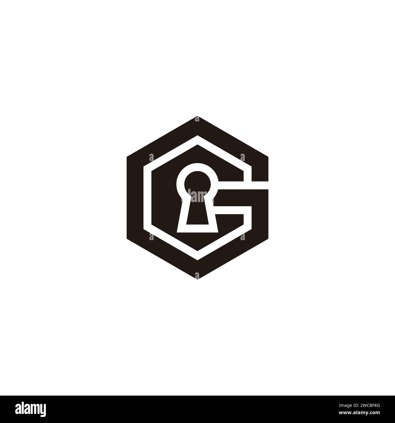 letter g hexagonal key hole logo vector Stock Vector Image & Art - Alamy