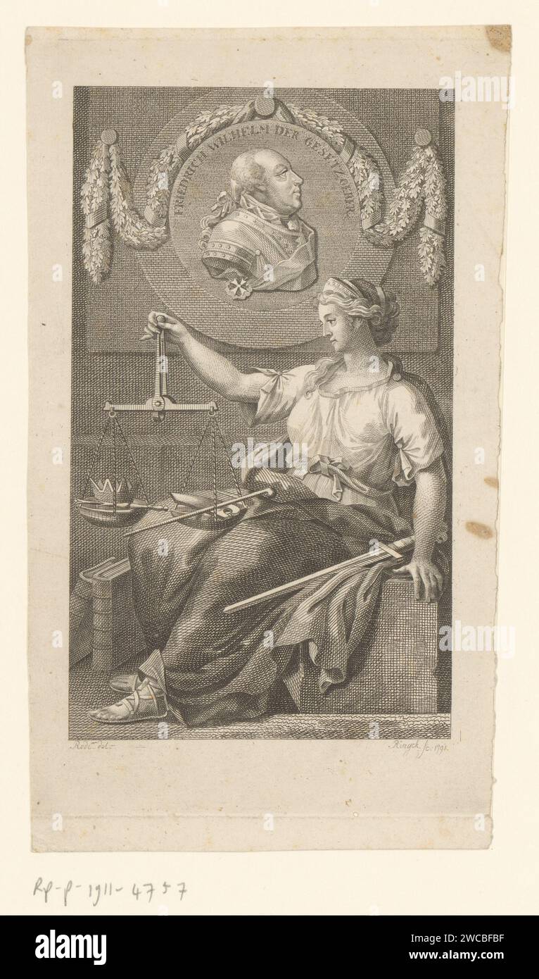 Portrait of Frederik Willem II, King of Prussia, Johann Samuel Ringk ...