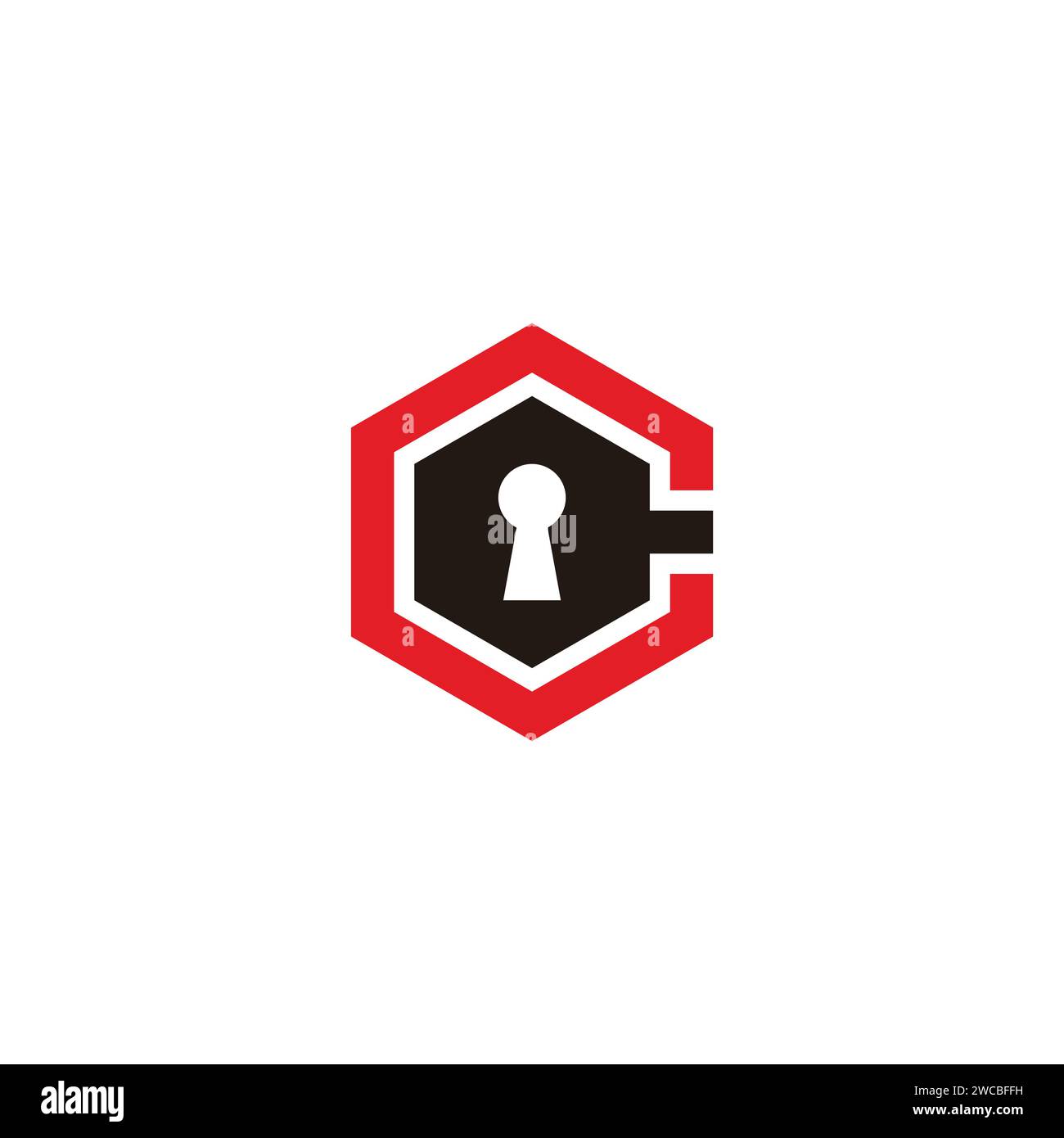 letter c hexagon key lock symbol logo vector Stock Vector Image & Art ...