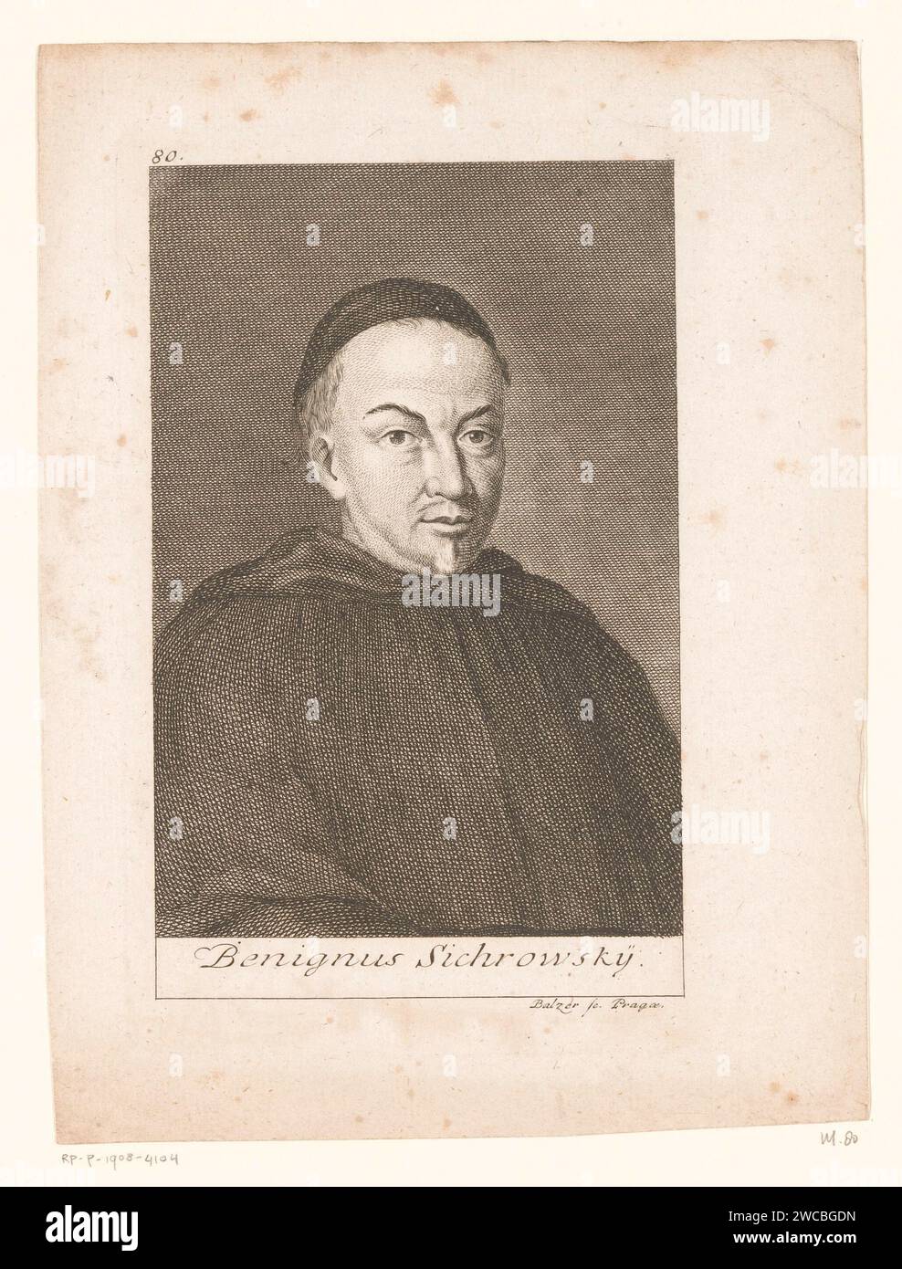 Portrait van Benignus Sichrowsky, Jan Balzer, 1746 - 1799 print ...