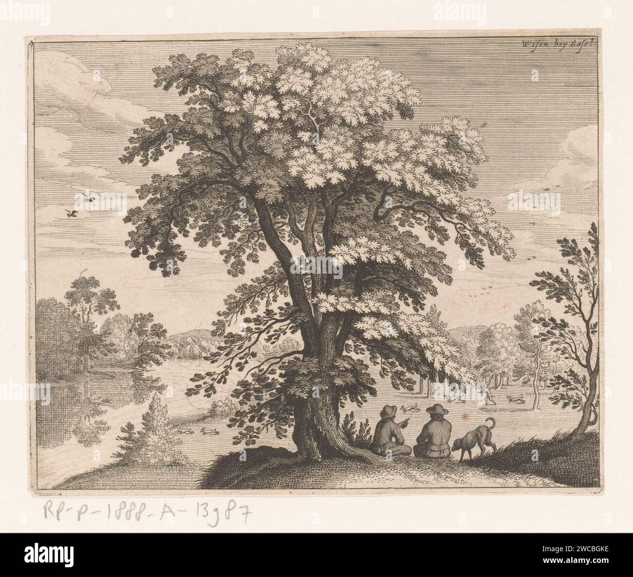 Rabbit hunt at Bazel, Matthäus Merian (I), 1625 print paper etching ...