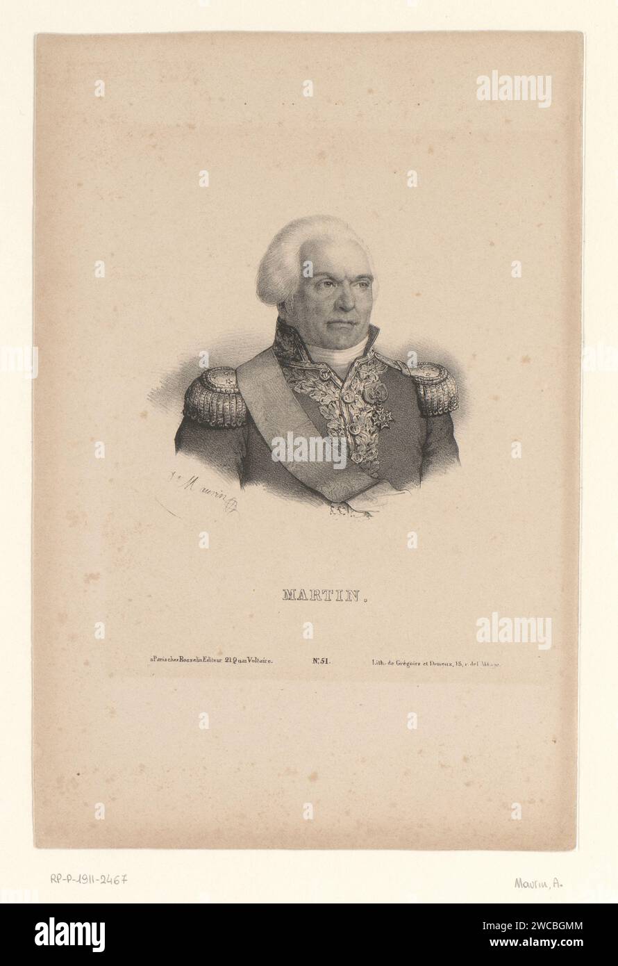 Portret van Pierre Martin, Antoine Maurin, 1835 - 1851 print Under ...