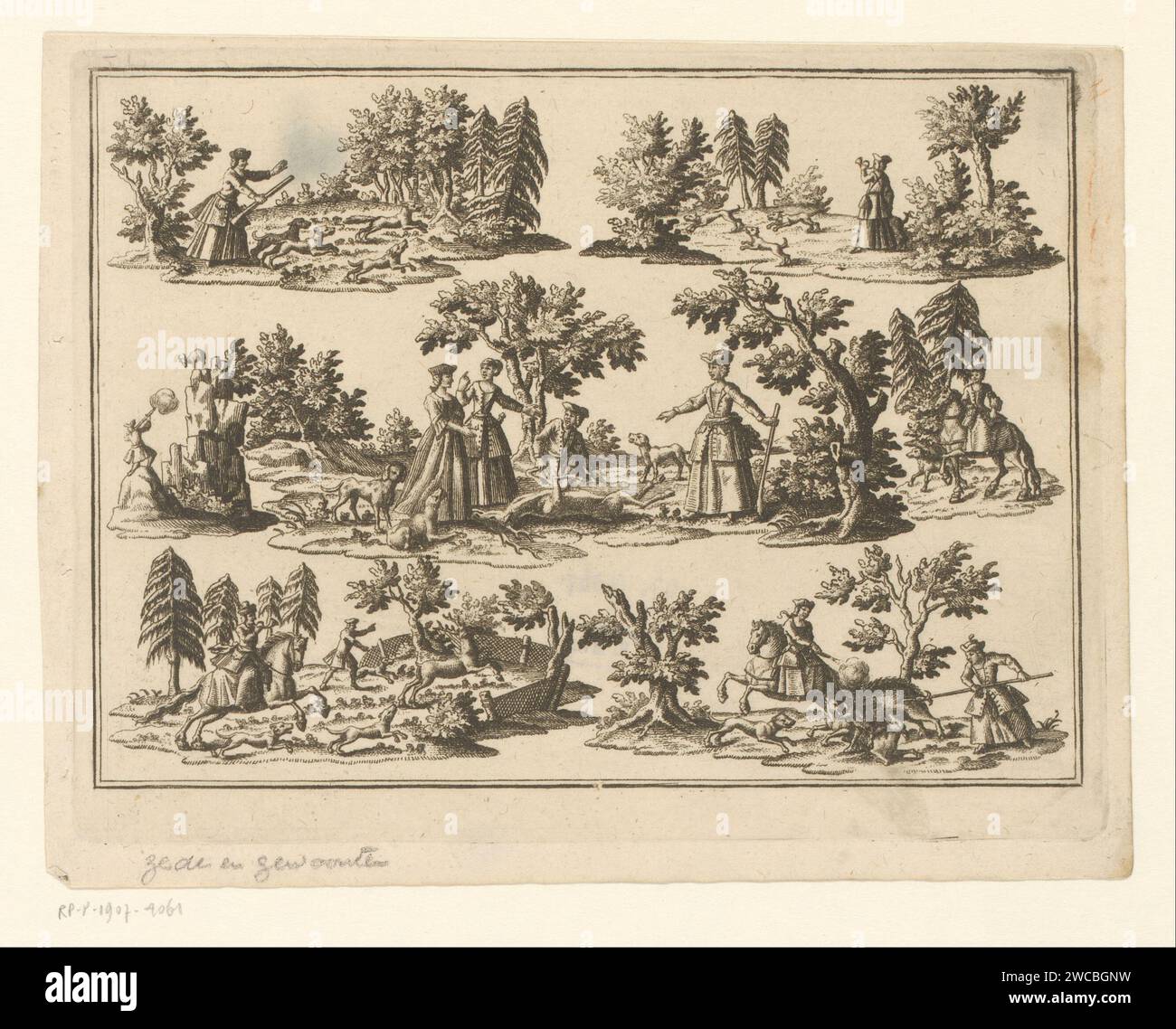 Seven hunting performances, Anonymous, 1718 - 1757 print There are ...