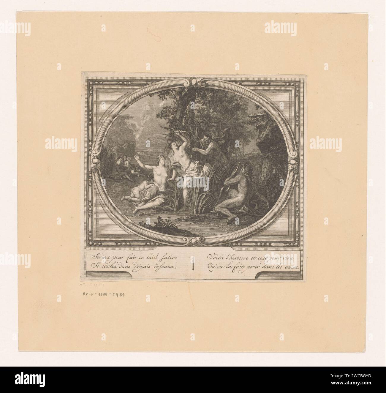 Syrinx startled by Pan, Anonymous, 1700 - 1750 print France paper ...
