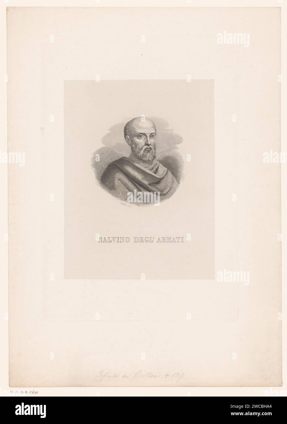Portret Van Salvino D'Armate, Gustave, 1800 - 1899 print France paper ...