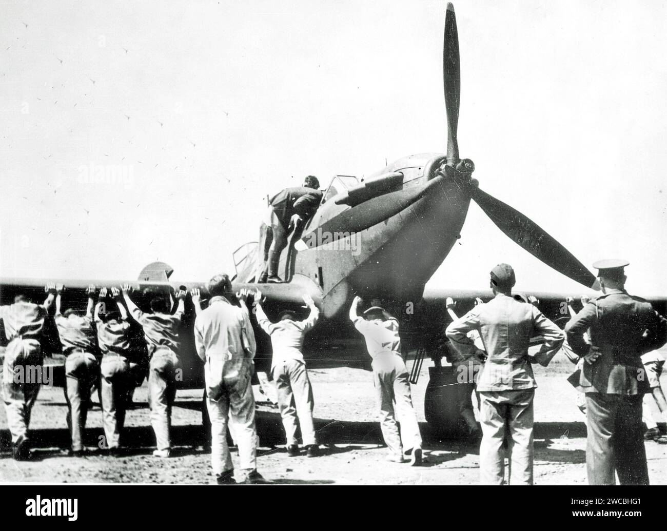 Fairey Battle light bomber, newly arrived at Waterkloof Air Base ...