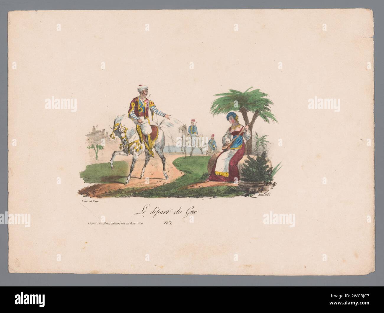 Departure of De Griek, Karl Loeillot -Hartwig, 1829 - 1835 print Paris ...