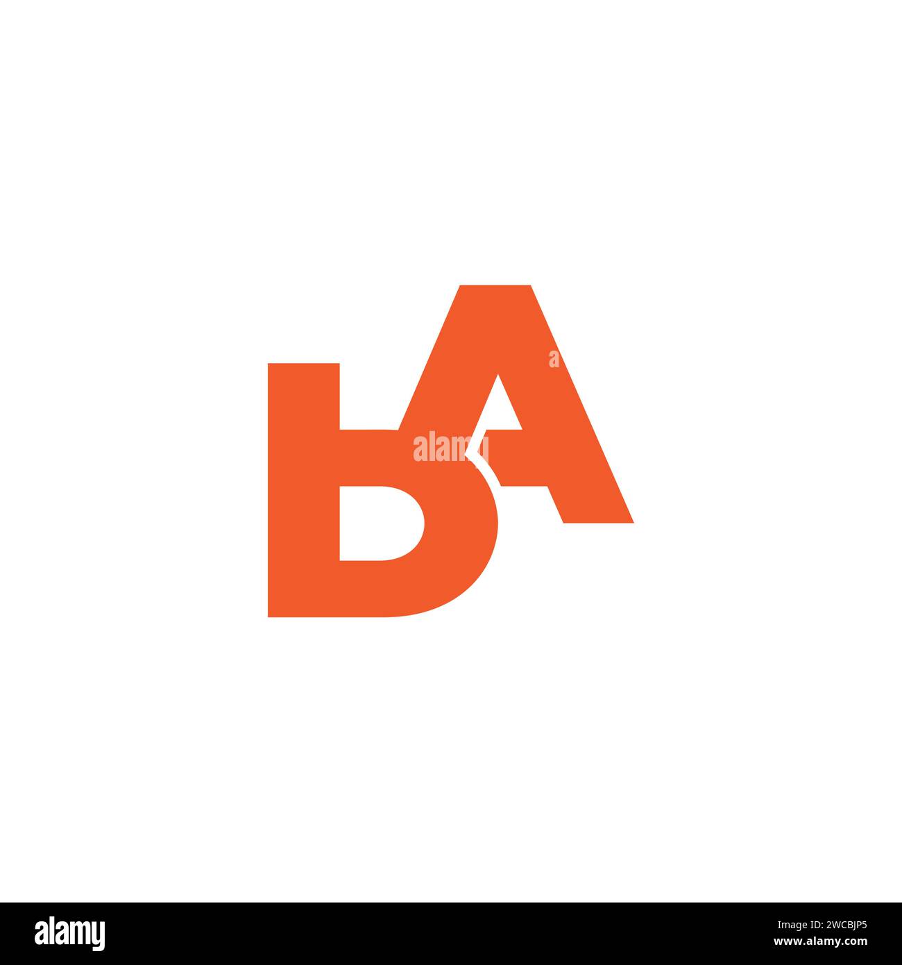letter ba linked font simple geometric logo vector Stock Vector Image ...
