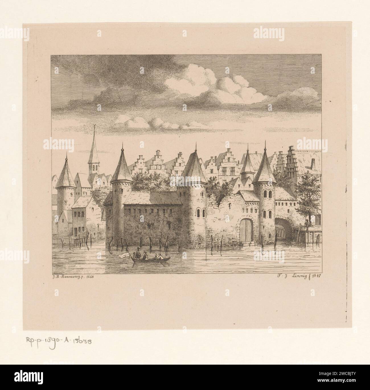 View of the Rookhuis in Antwerp, Jean Théodore Joseph Linnig, After ...