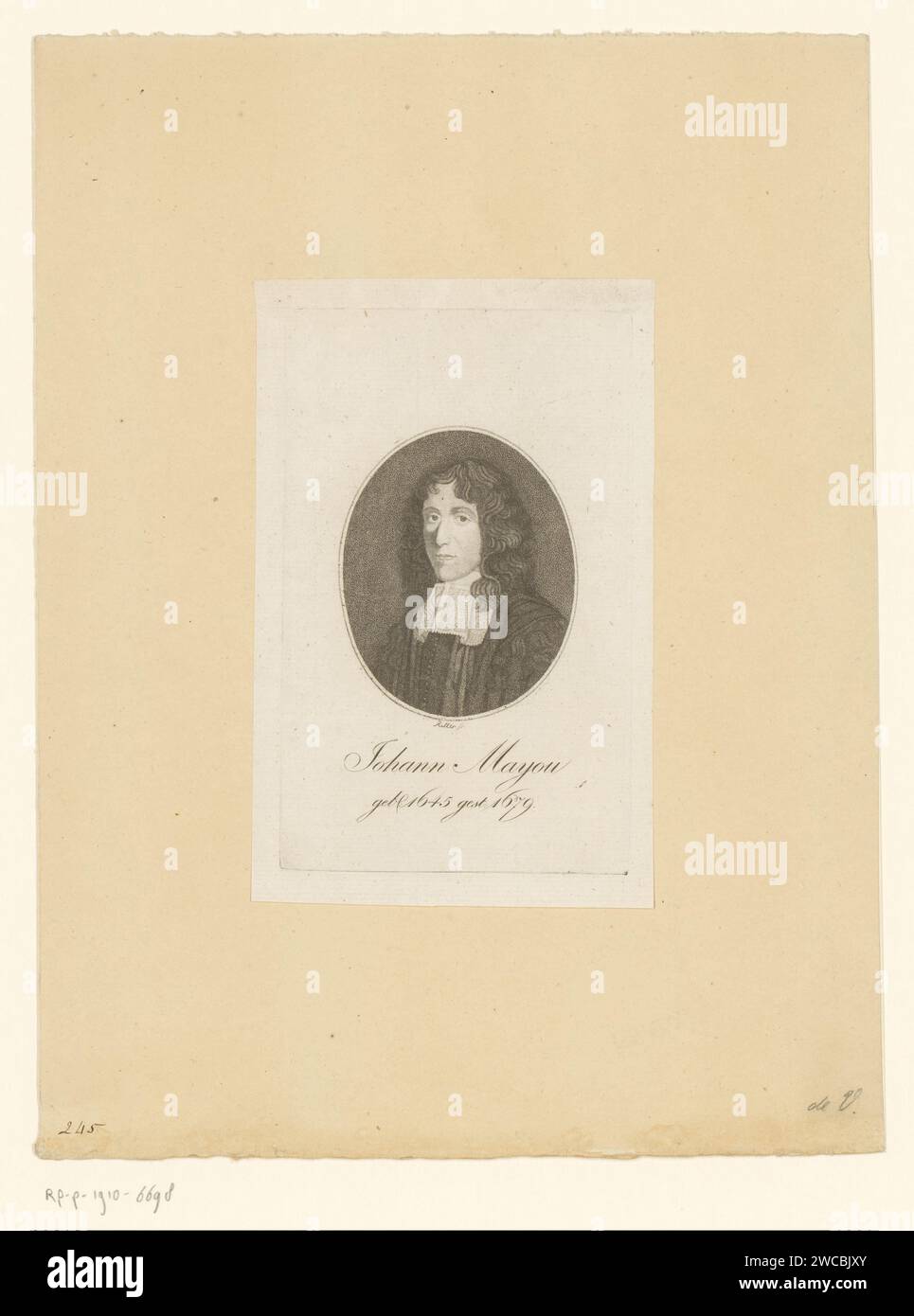 Portret van John mayow, Heinrich Wilhelm Right, 1800 - print paper ...