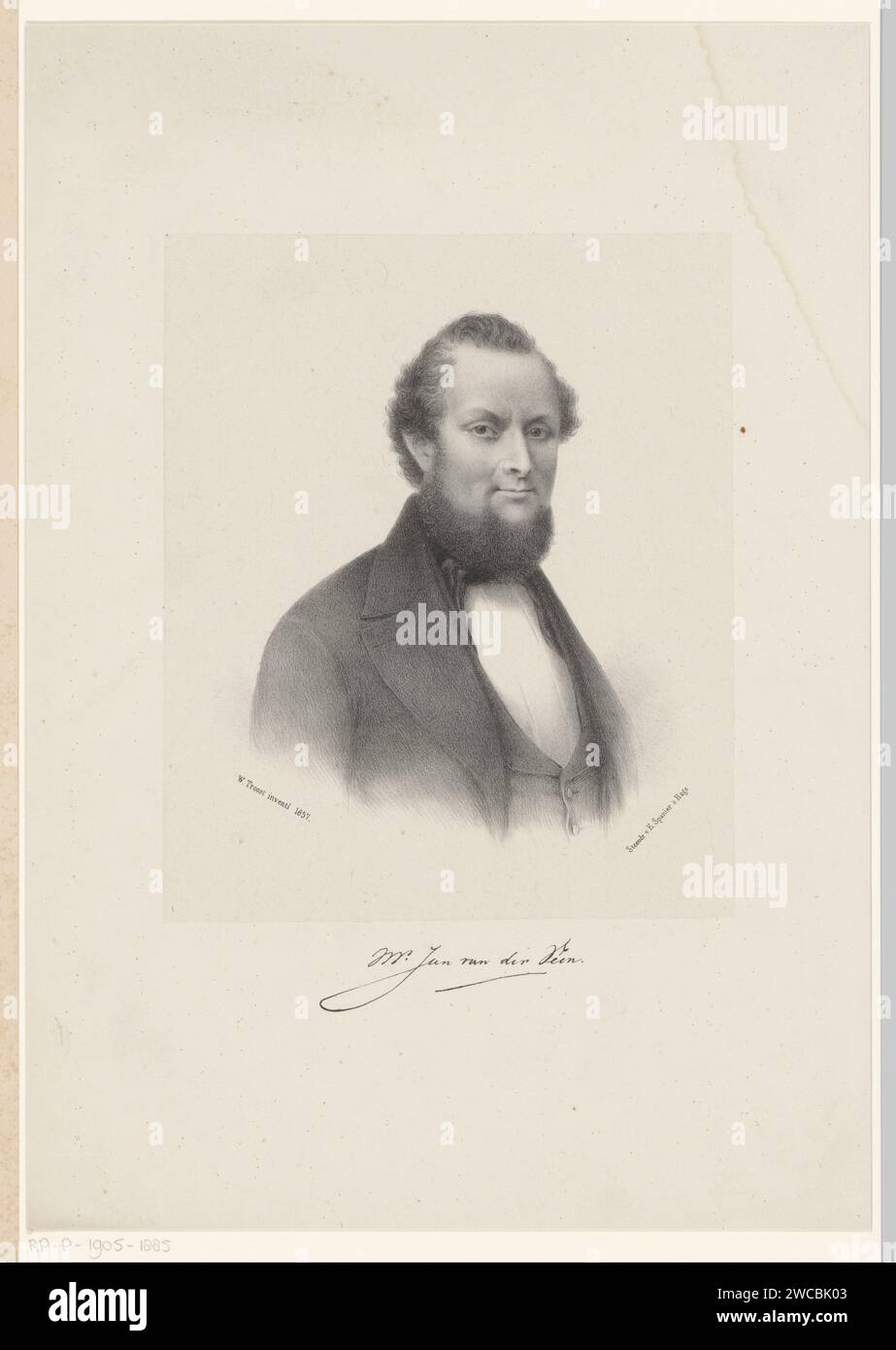 Portrait of Jan van der Veen, Anonymous, After Willem Troost (II), 1857 ...