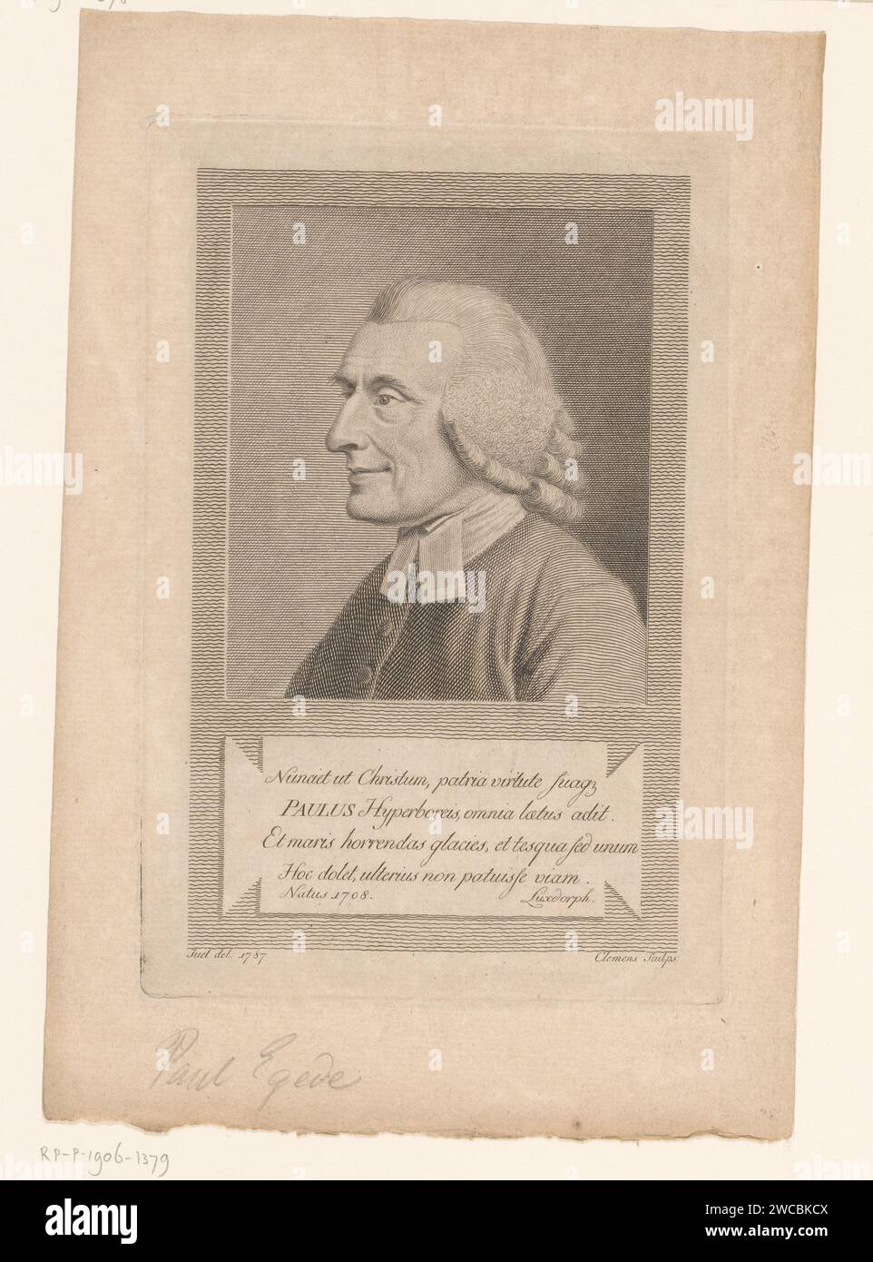 Portret van Paul Egede, Johan Frederik Clemens, After Jens Juel, 1787 ...