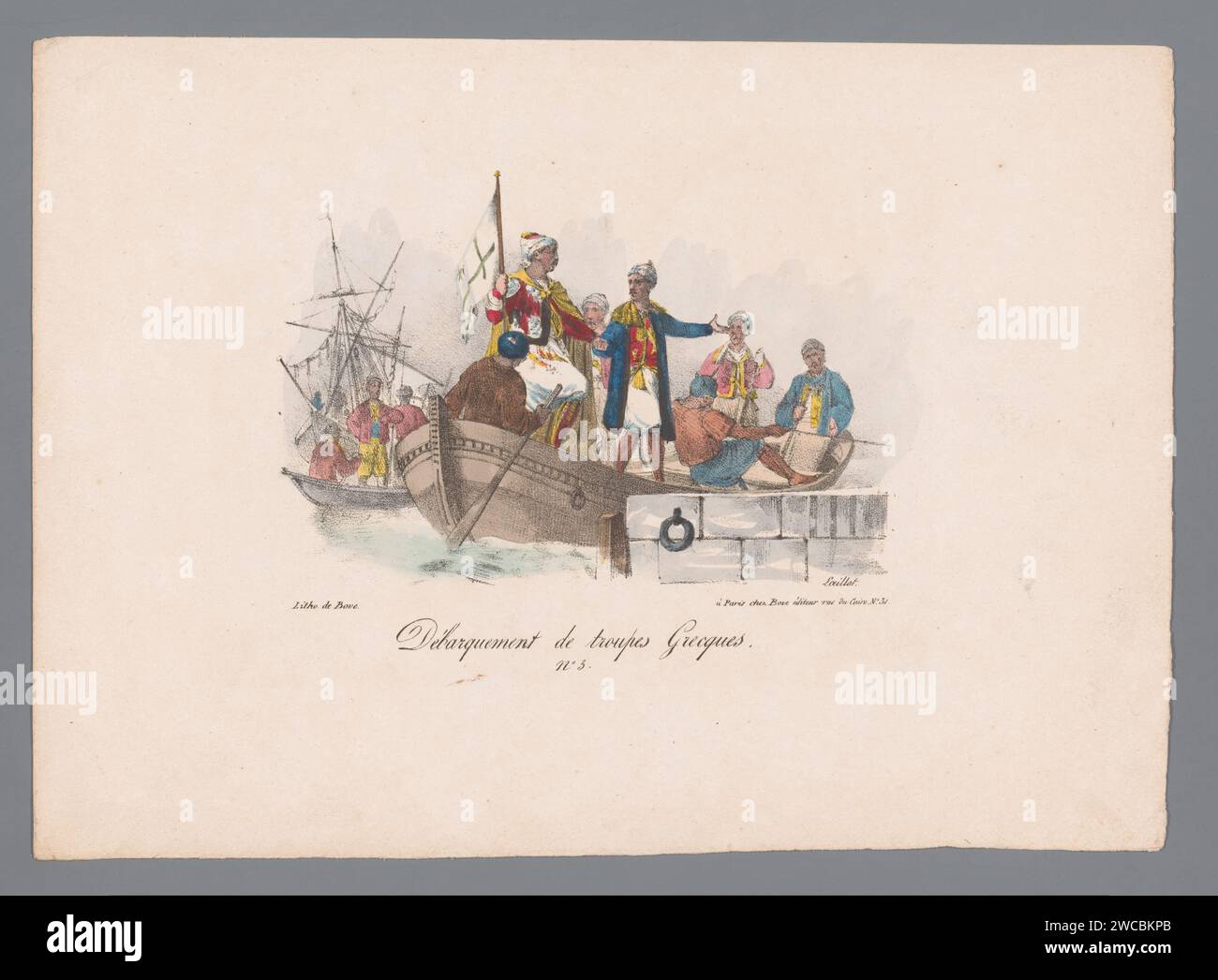 Greek troops go ashore, Karl Loeillot -Hartwig, 1829 - 1835 print Paris ...