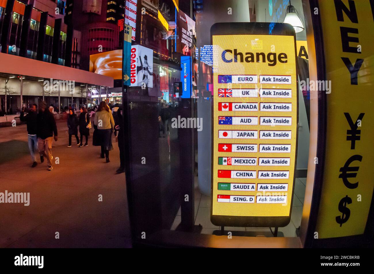 A foreign currency exchange store in Times Square in Midtown Manhattan ...