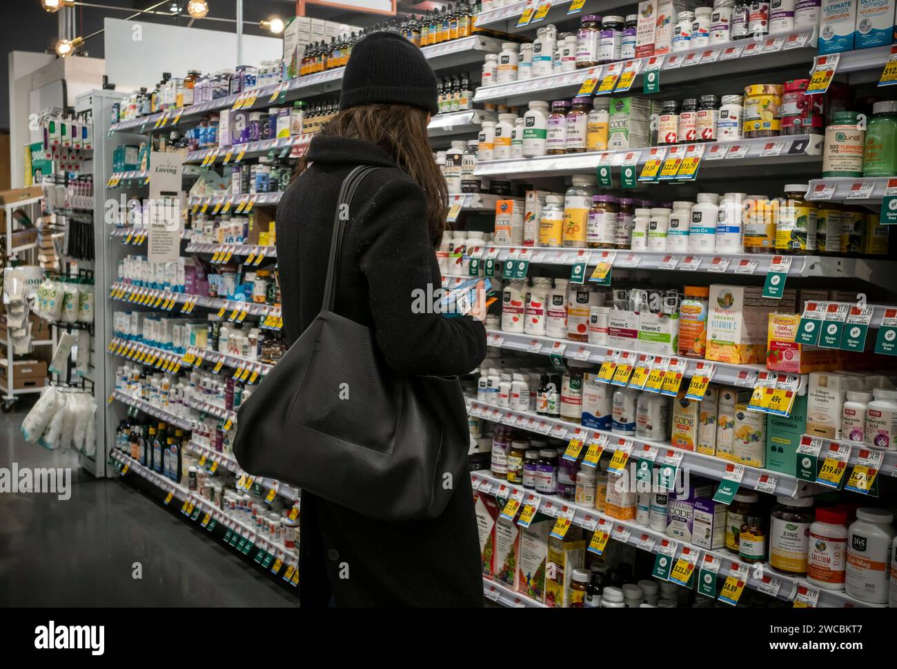 Shopping in a Whole Foods Market supermarket in New York on Wednesday ...