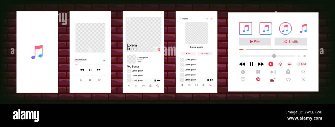 Apple music interface. App music. App interface template on Apple ...
