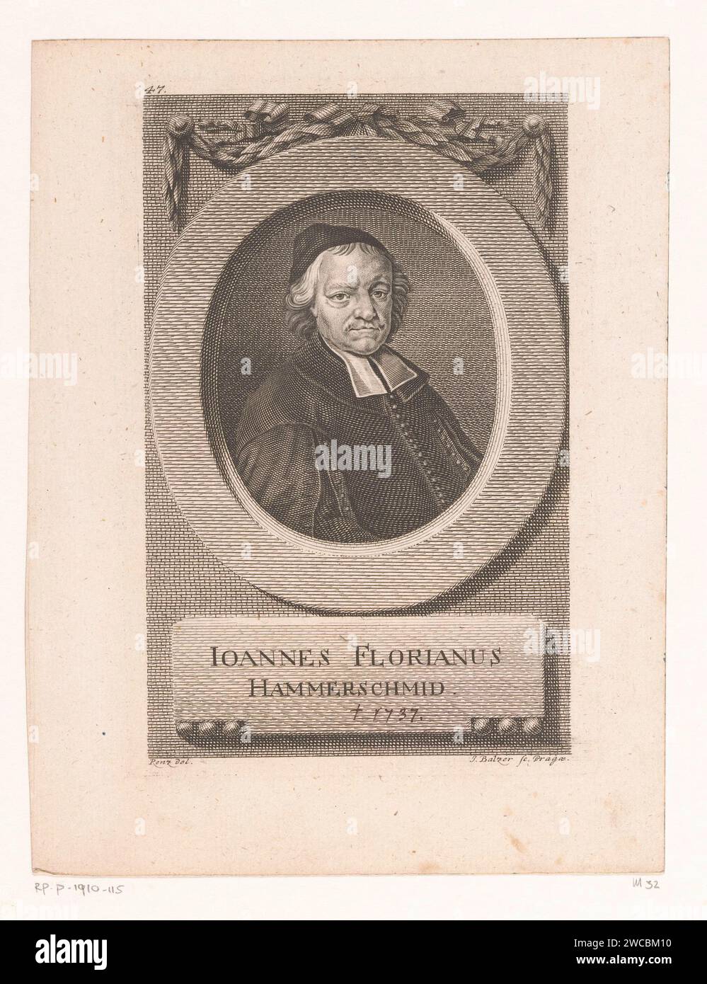 Portrait van Johann Florian Hammerschmid, Jan Balzer, after Michael ...