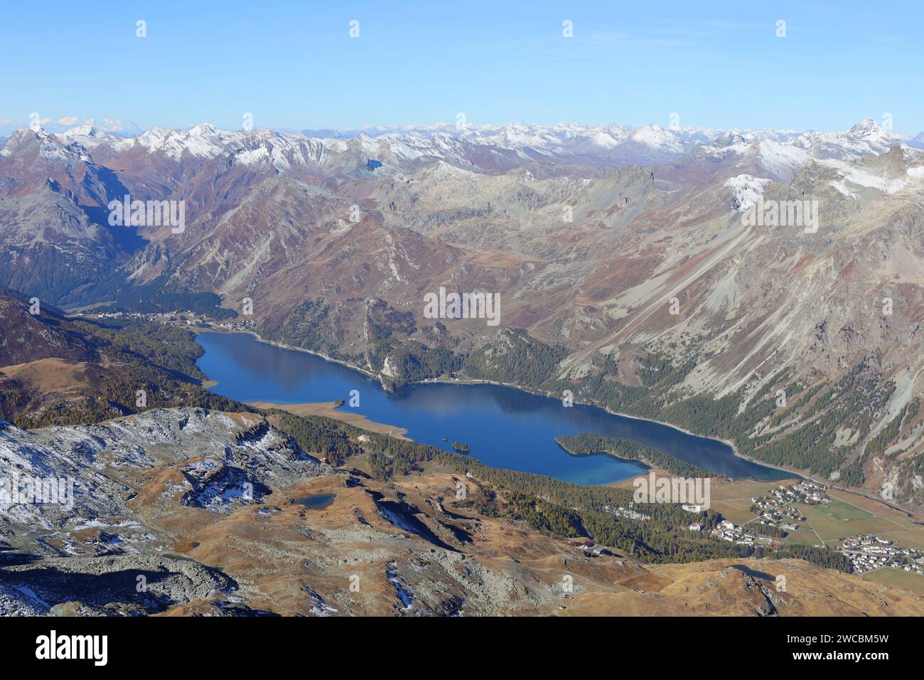 View from the Piz Corvatsch is a mountain in the Bernina Range of the ...