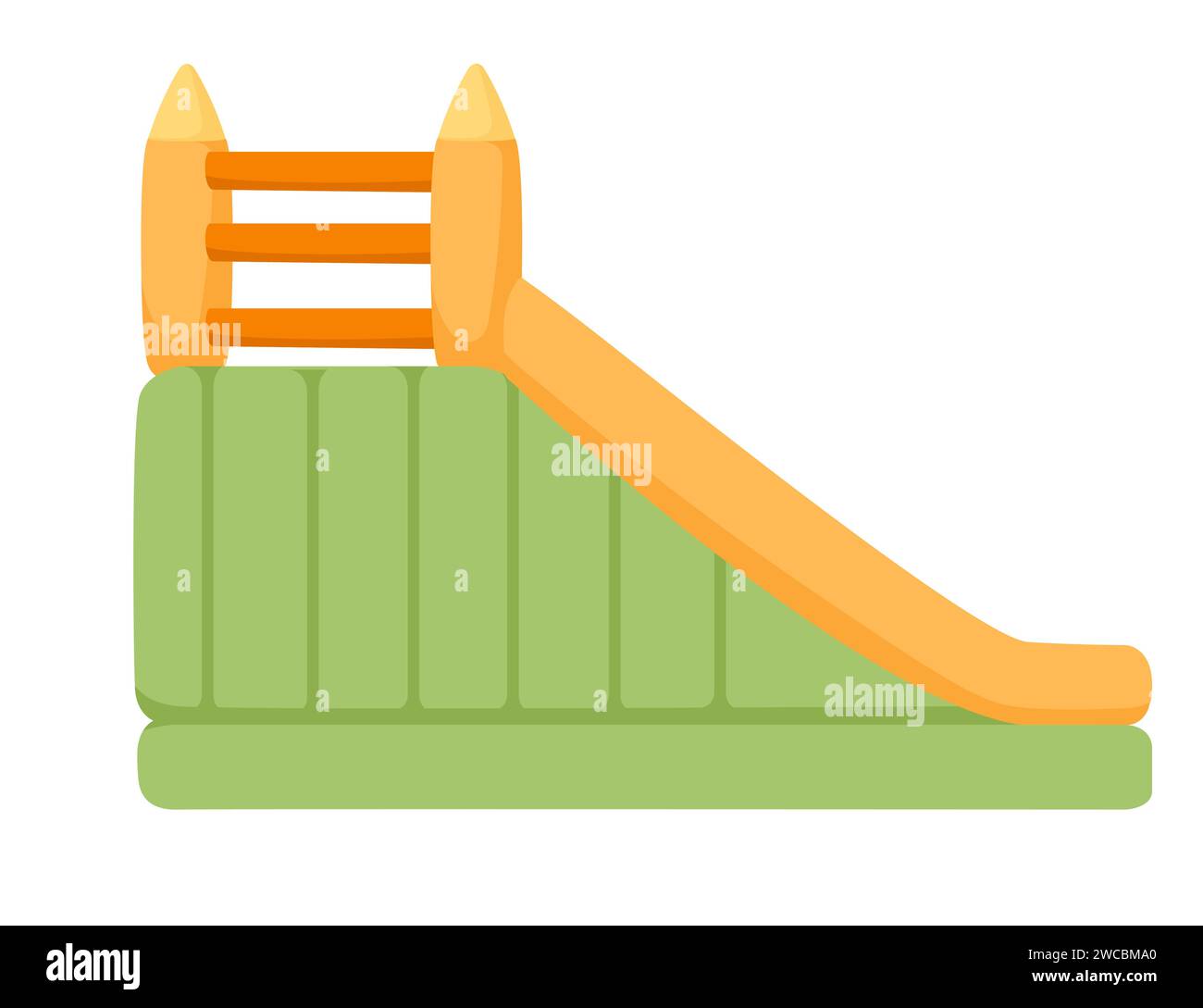 Bouncy inflatable castle with stairs vector illustration isolated on ...