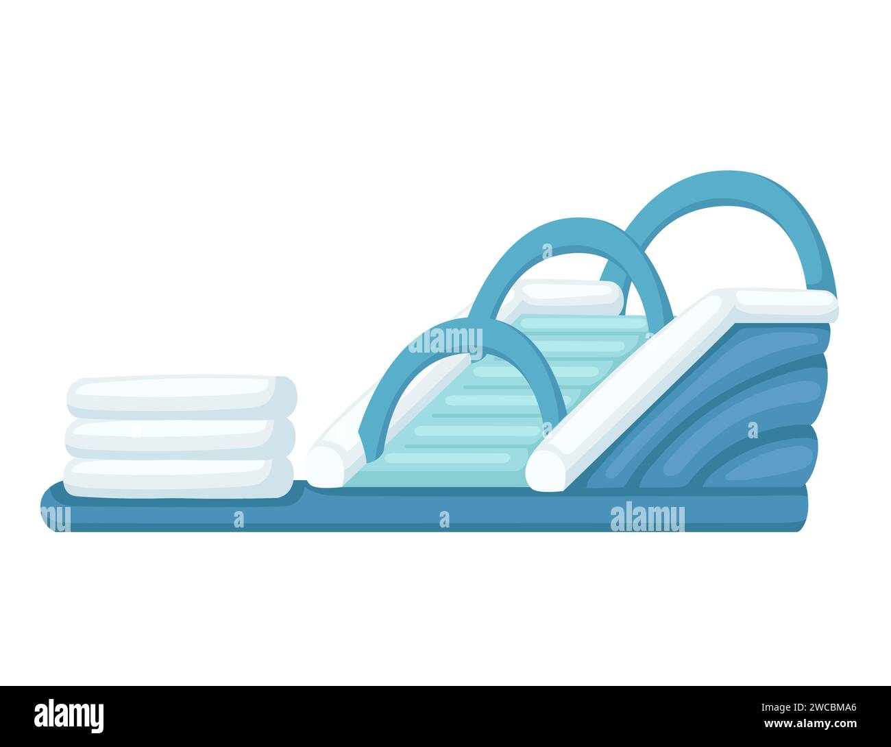 Bouncy inflatable castle with stairs vector illustration isolated on ...