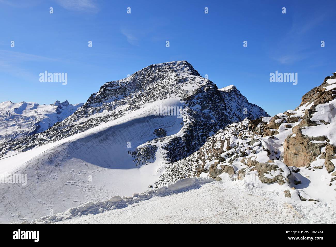 Piz Corvatsch is a mountain in the Bernina Range of the Alps ...