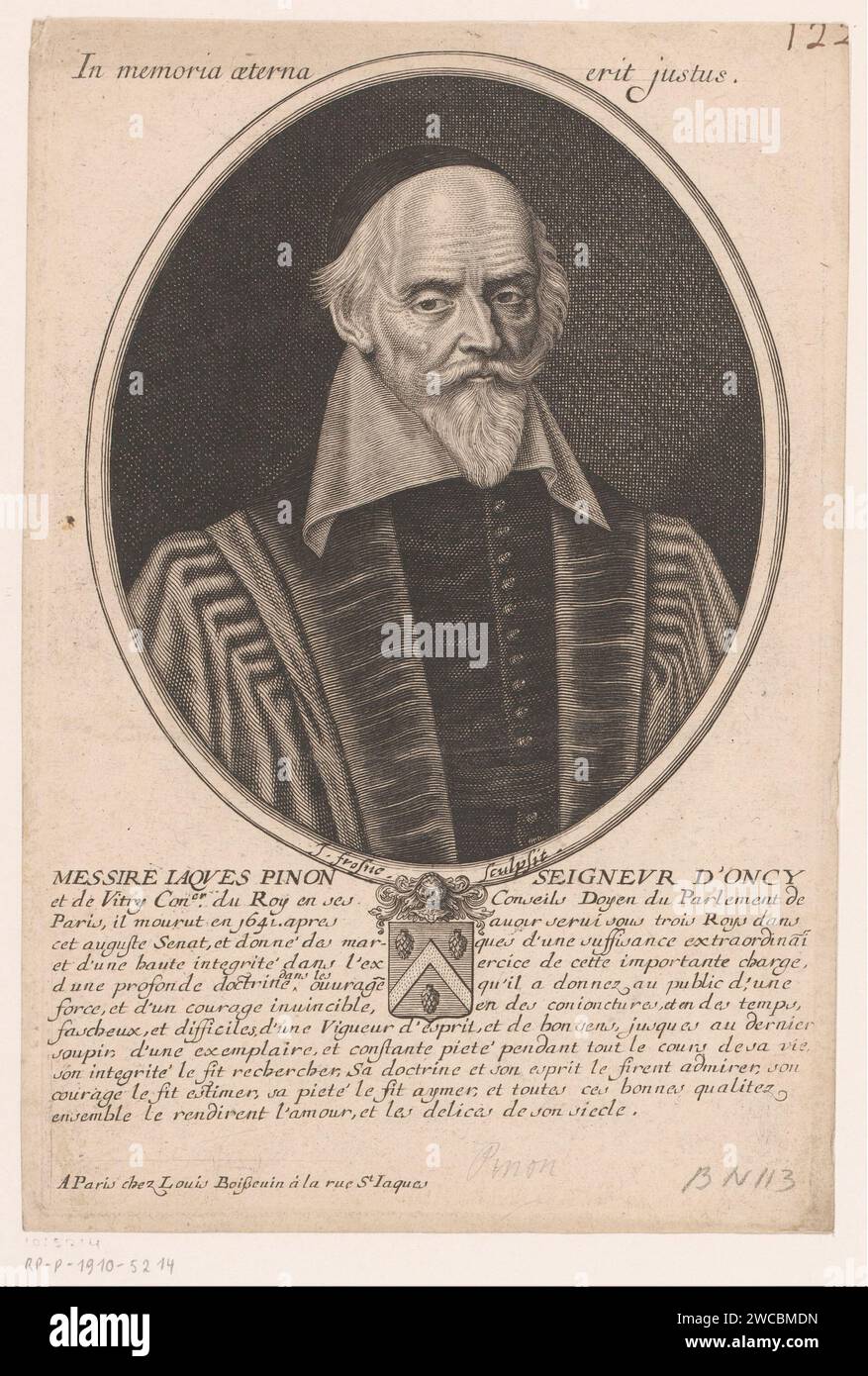 Portrayed van jacques pinon, jean frozen, 1641 - 1676 print print maker ...