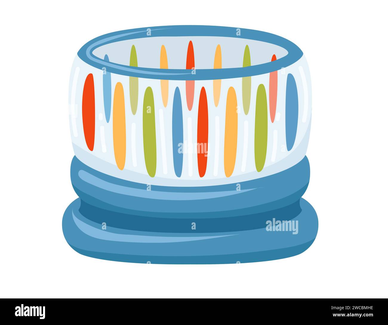 Bouncy inflatable tower with walls vector illustration isolated on ...