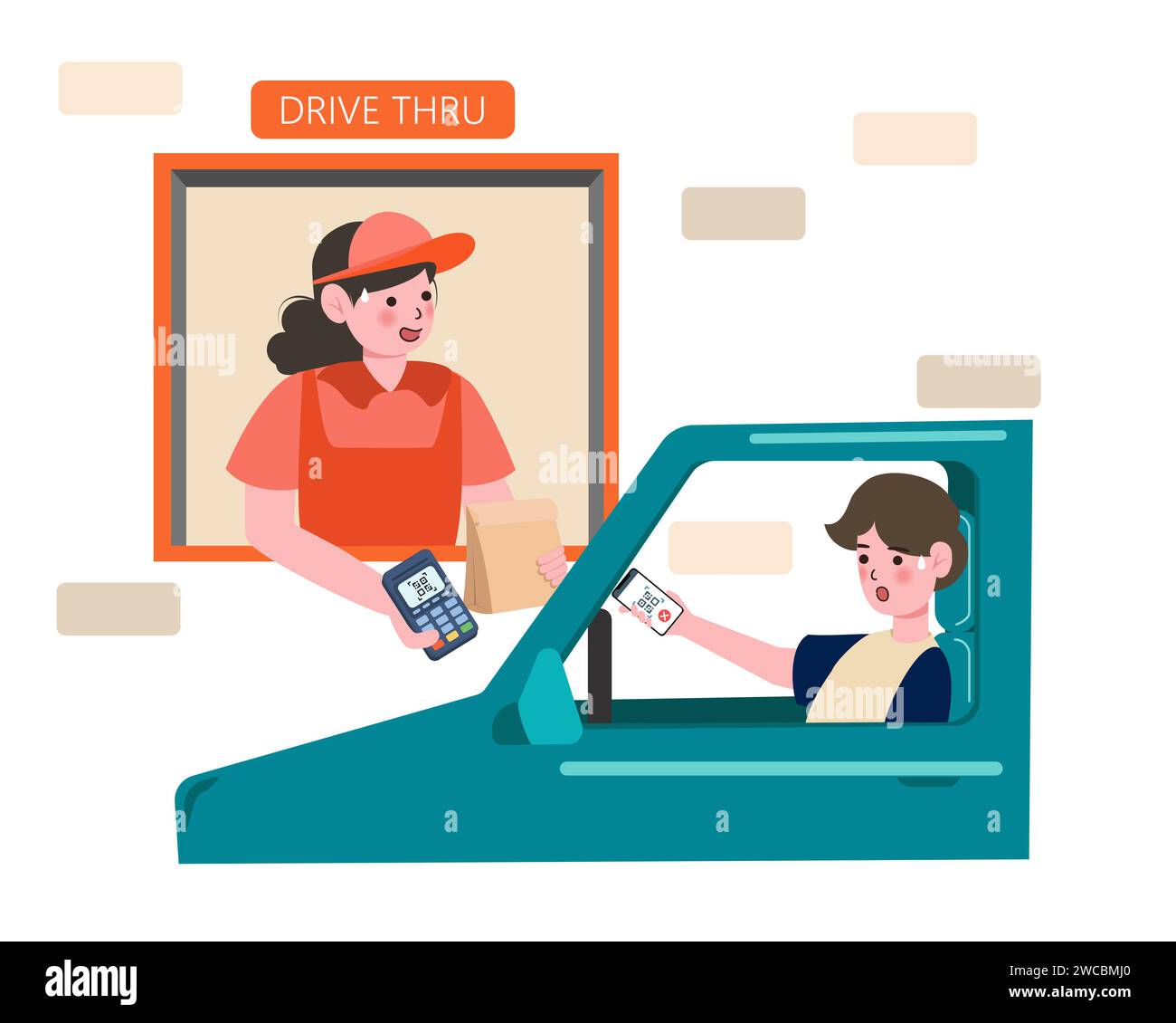 Drive thru customer Stock Vector Images - Alamy