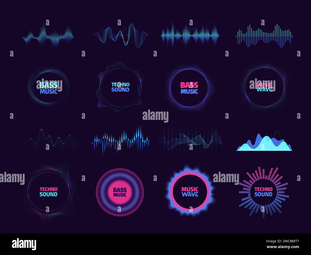 Waveform circular Stock Vector Images - Alamy