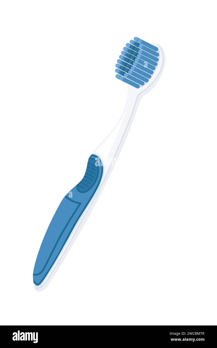 Toothbrush with plastic handle vector illustration isolated on white ...