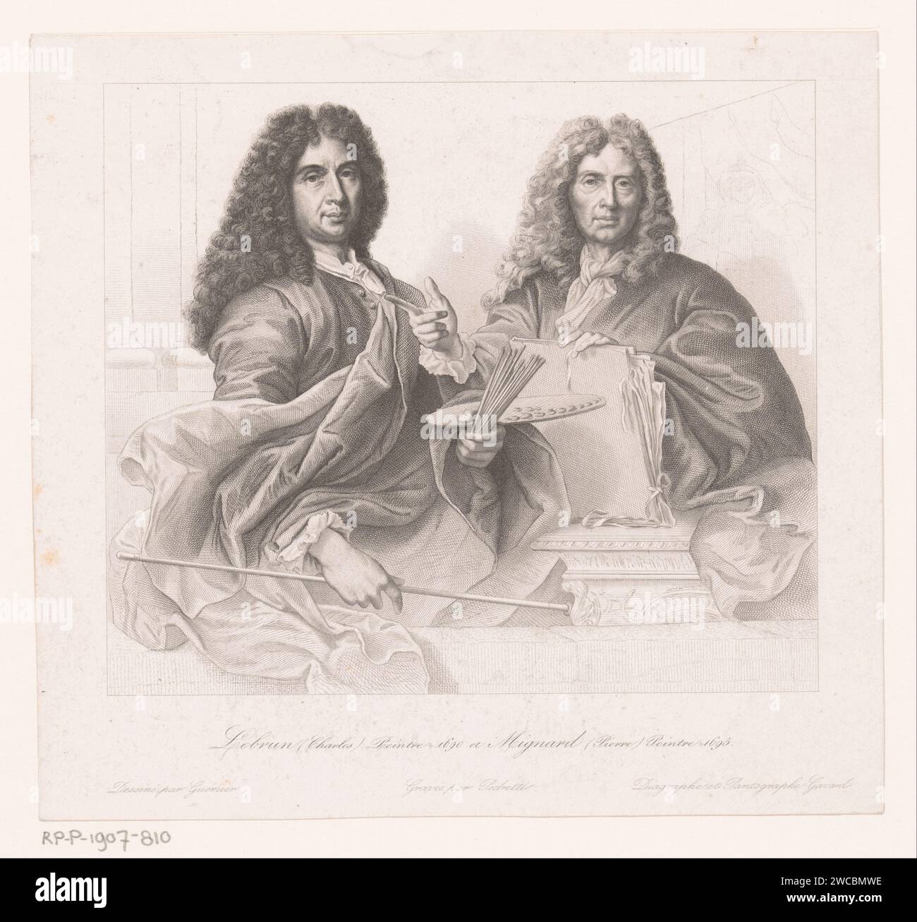 Portret van Charles Lebrun in Mignard Pierre, Vittore Pedretti, After ...