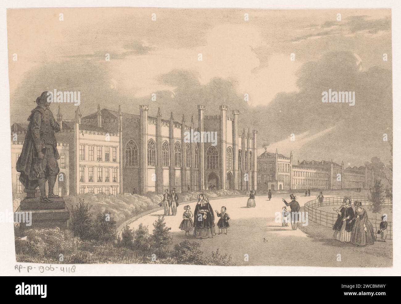View of the Willemshof in the Willemspark around 1849, Hendrik ...