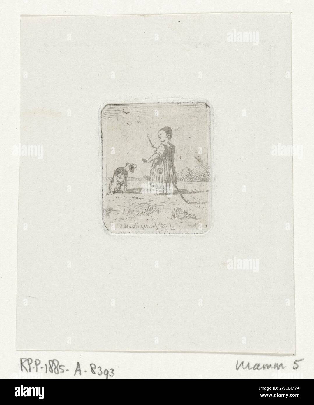 Child with a dog, Joseph Hartogensis, c. 1837 - 1865 print unknown ...