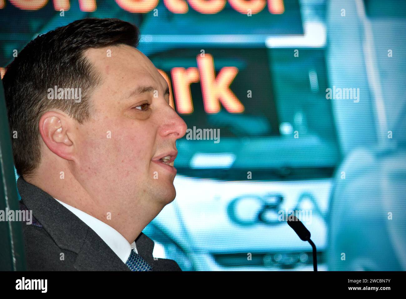 Middlesbrough, UK. 15 Jan 2024. Tees Valley Mayor Ben Houchen (Lord ...