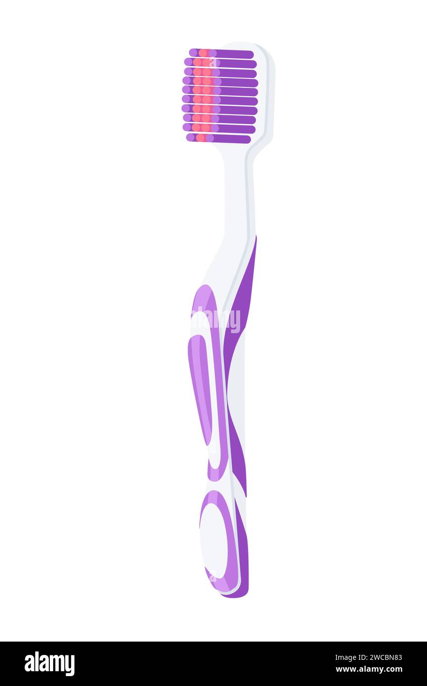 Toothbrush with plastic handle vector illustration isolated on white ...