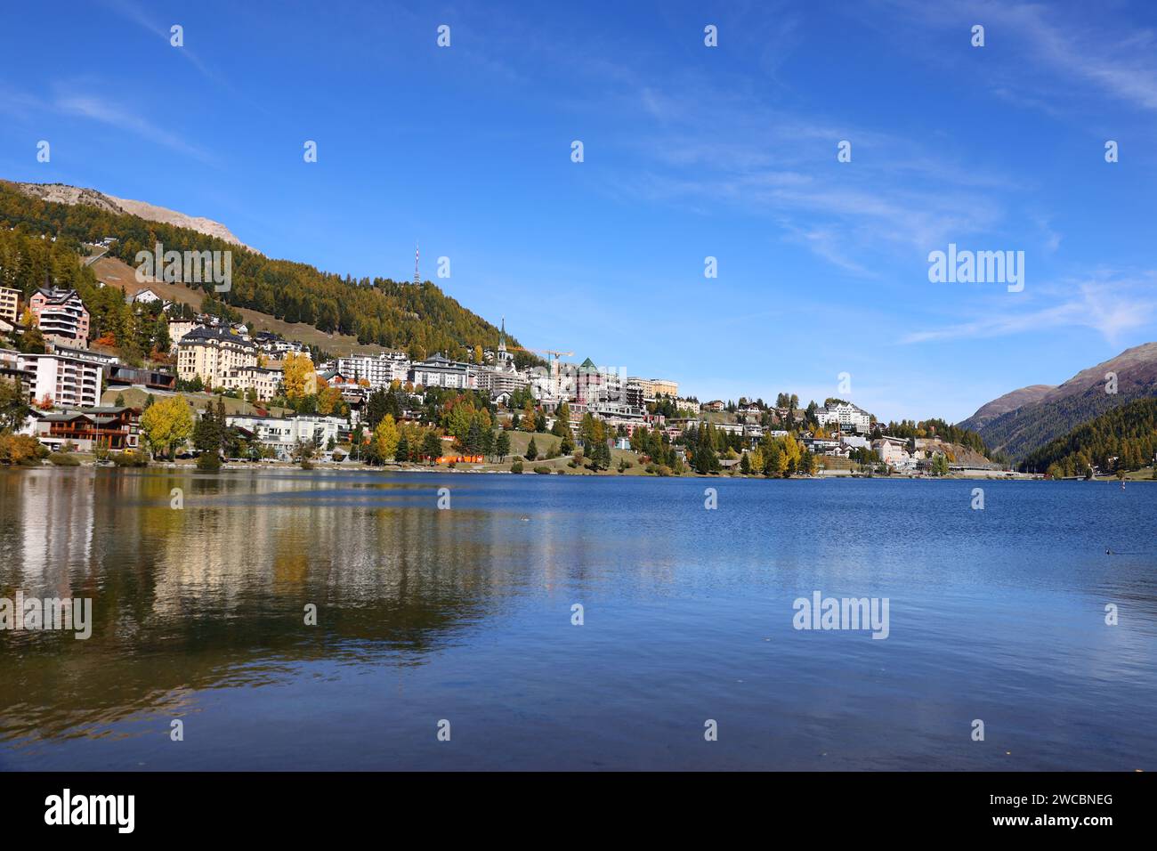Lake St. Moritz is a lake at St. Moritz, Switzerland Stock Photo - Alamy