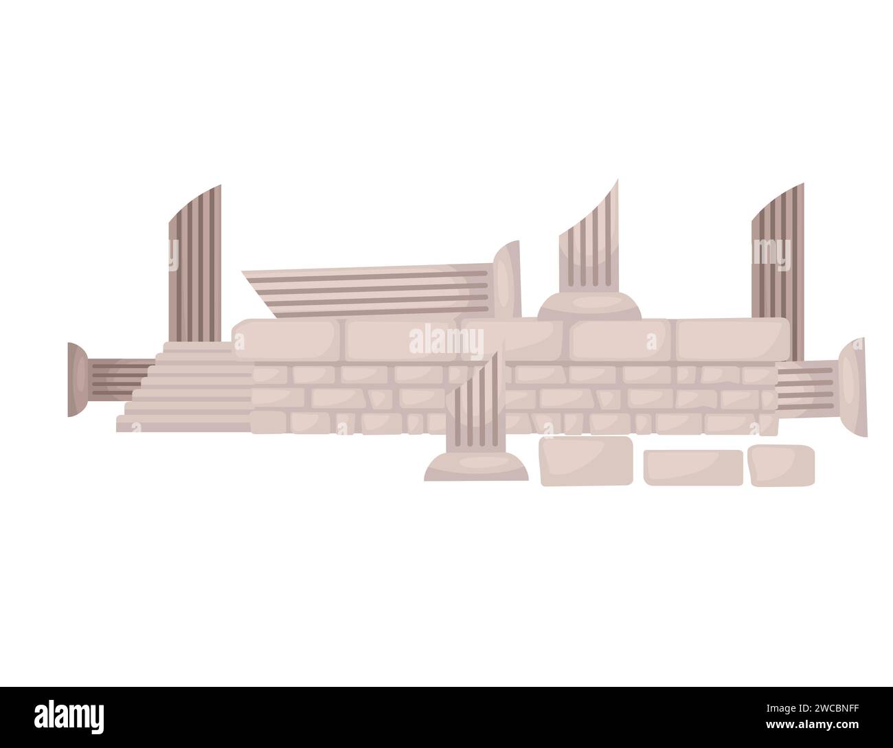 Ancient temple ruin with broken column roman and greek architecture ...