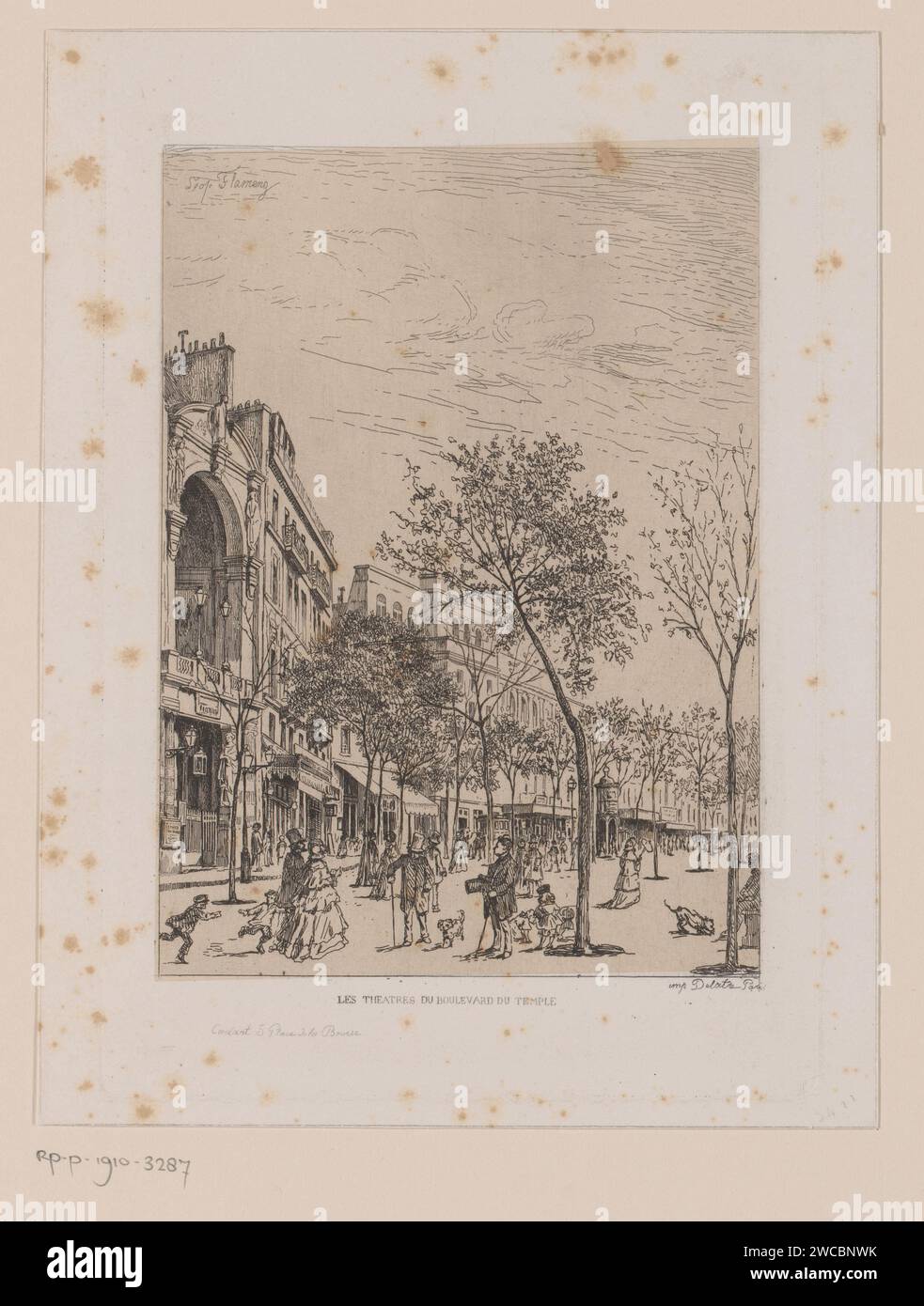 View of the Boulevard du Temple in Paris with the Théâtre Lyrique ...