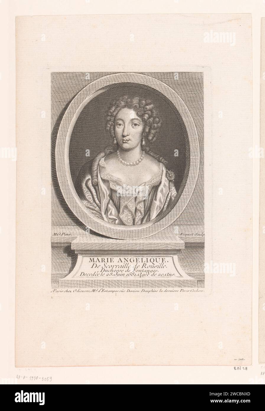 Portrait of Marie Angélique de Scorailles, Etienne Ficquet, After ...