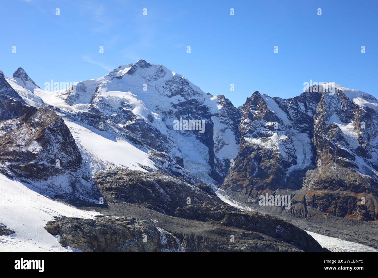 The Morteratsch Glacier is the largest glacier by area in the Bernina ...